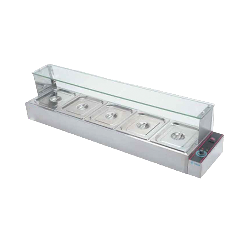 Baño maria electrico 5 insertos con repisa | MIGSA BN-B24