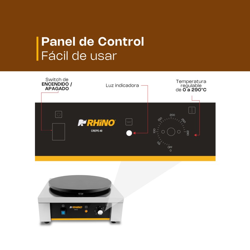 Crepera Eléctrica | RHINO CREPE-40