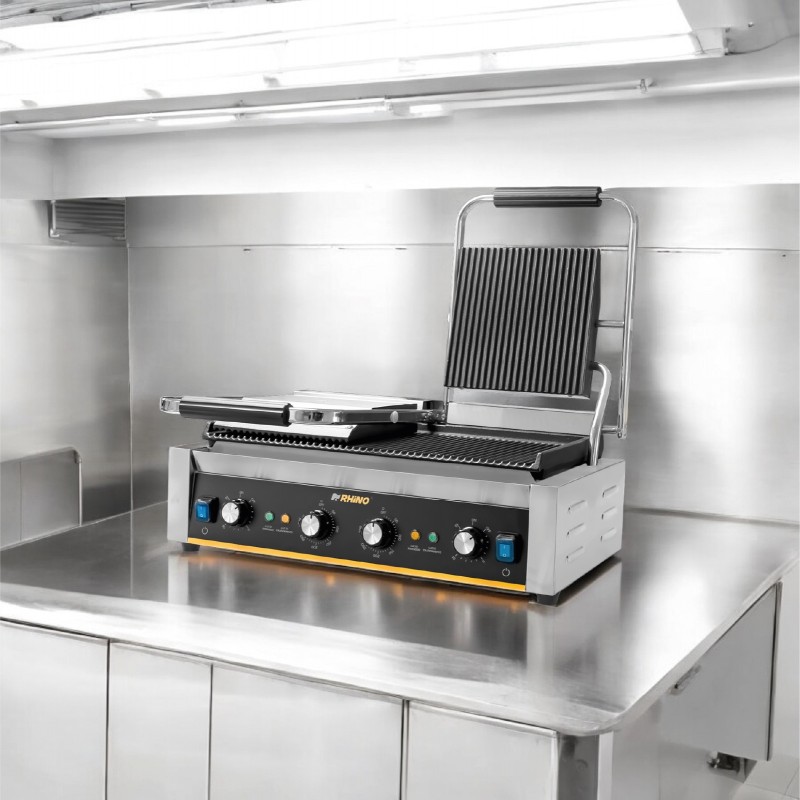 Plancha Panini doble acanalada | RHINO PLANPA-3600